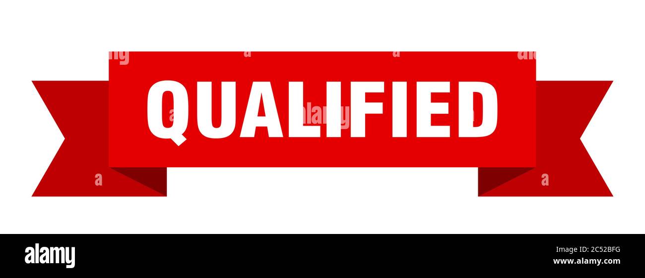 qualified ribbon. qualified isolated band sign. qualified banner Stock ...
