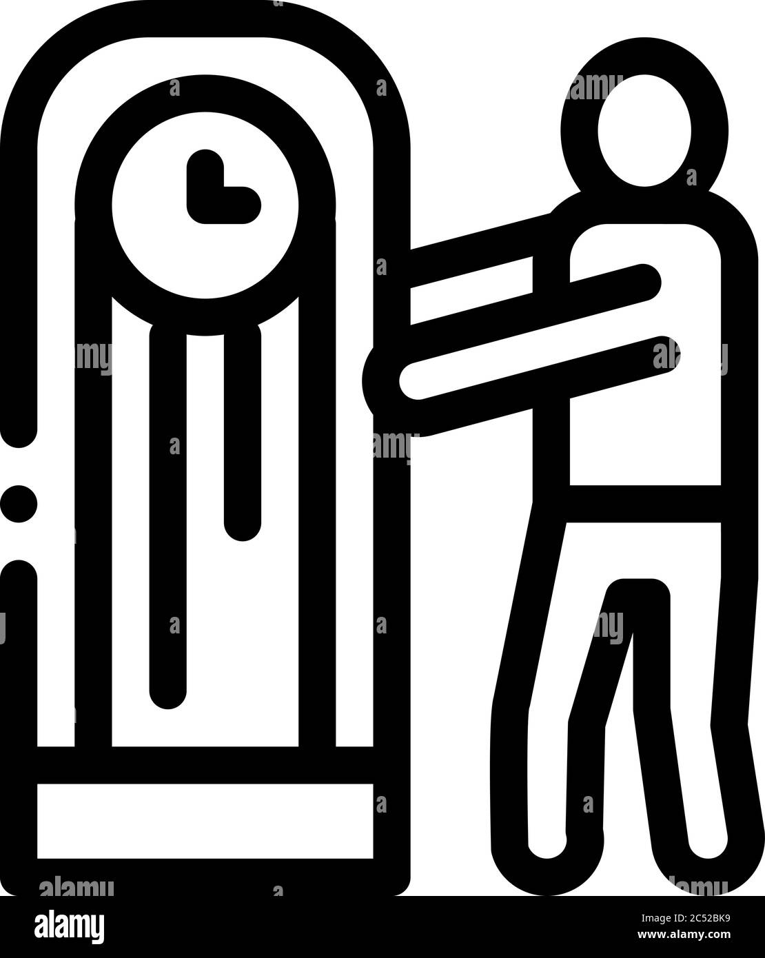 human delivery watch repair service icon vector outline illustration ...