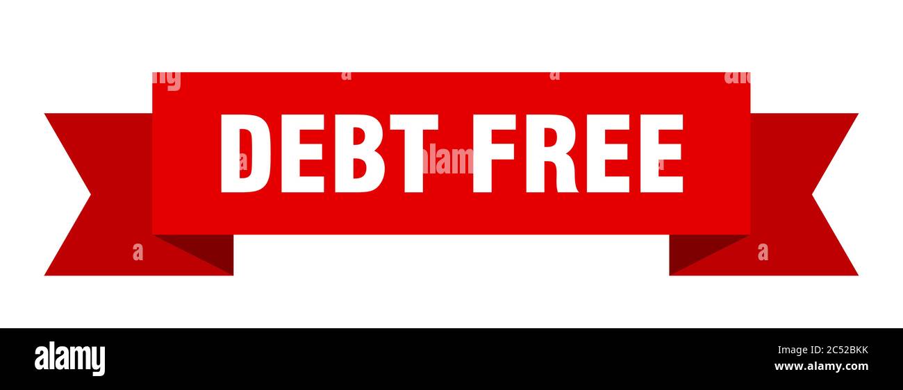 debt free ribbon. debt free isolated band sign. debt free banner Stock ...