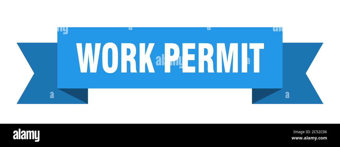 work permit ribbon. work permit isolated band sign. work permit banner ...