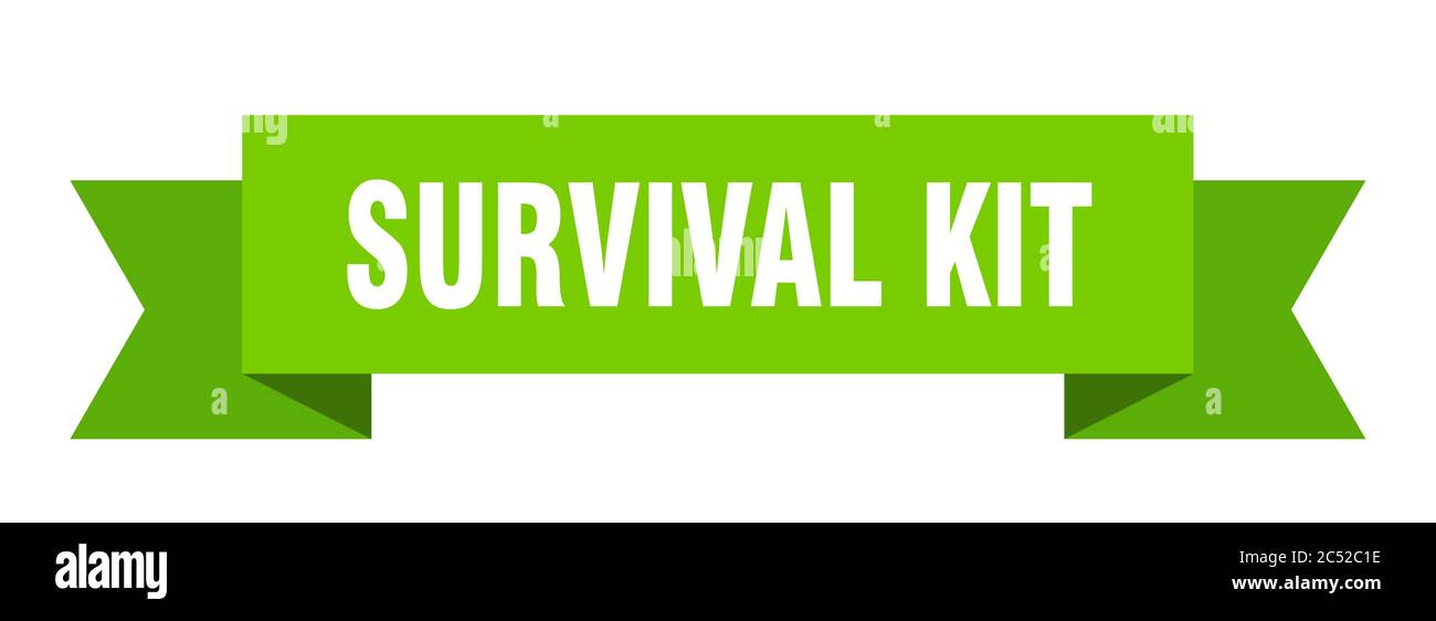 survival kit ribbon. survival kit isolated band sign. survival kit ...