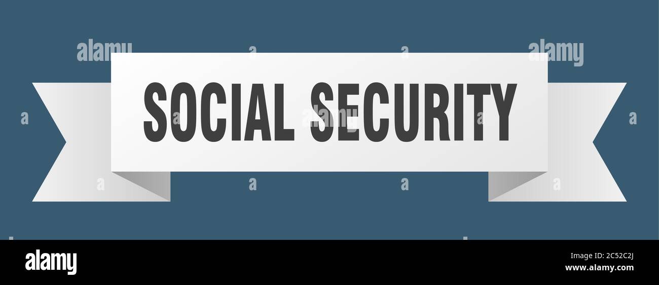 social security ribbon. social security isolated band sign. social ...