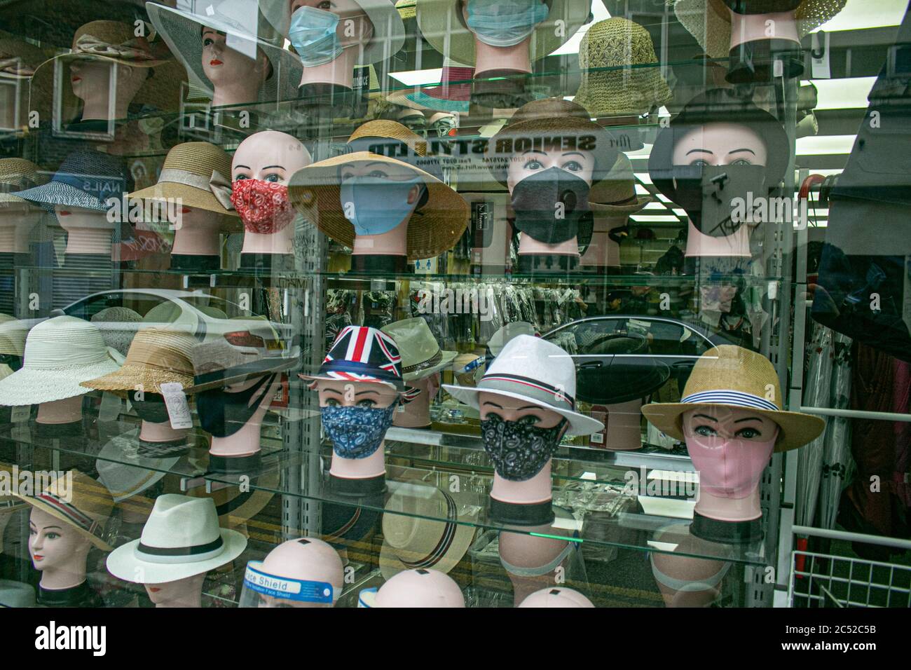 LONDON, UK. 30 June 2020. Mannequin models wearing a variety of ...
