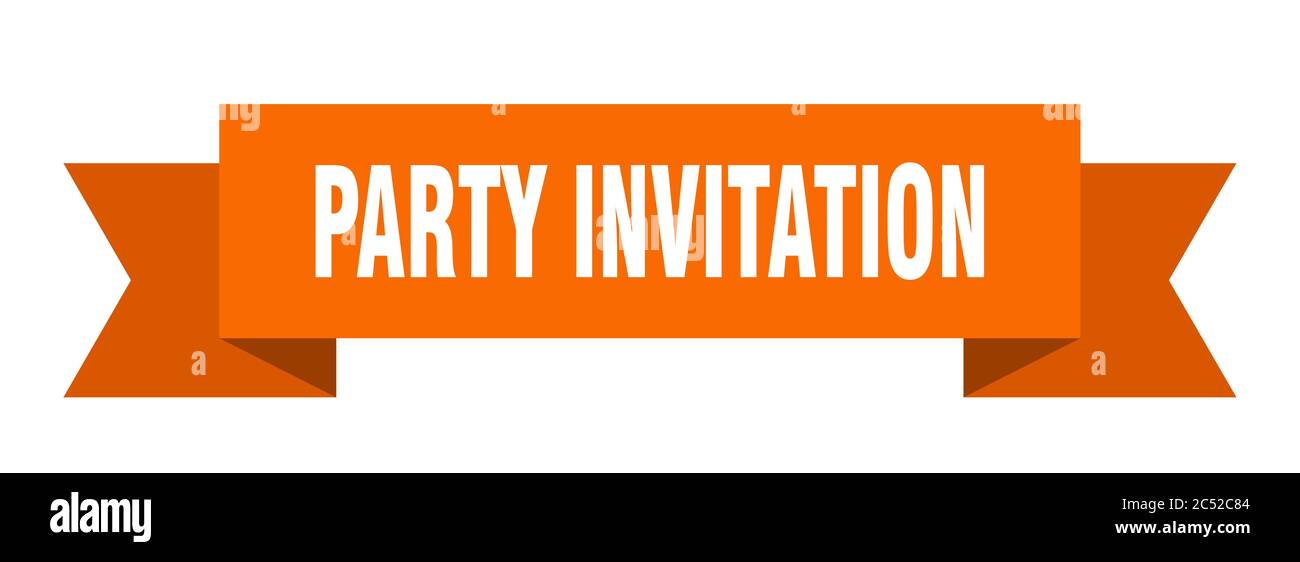 party invitation ribbon. party invitation isolated band sign. party ...