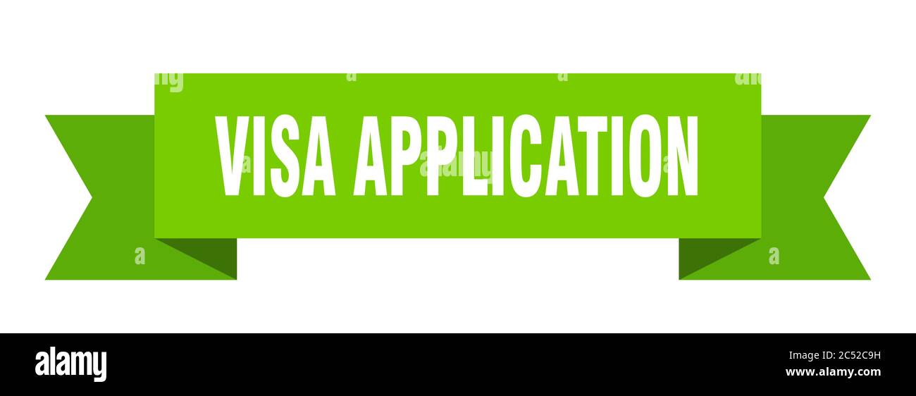 visa application ribbon. visa application isolated band sign. visa ...