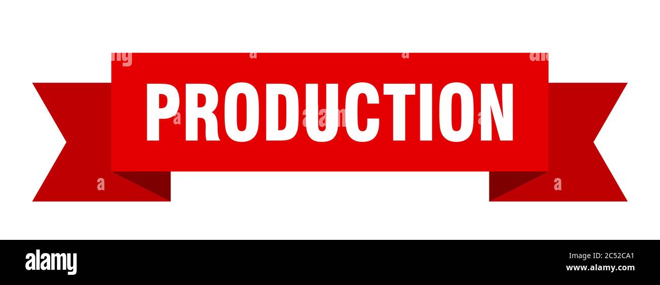 production ribbon. production isolated band sign. production banner ...