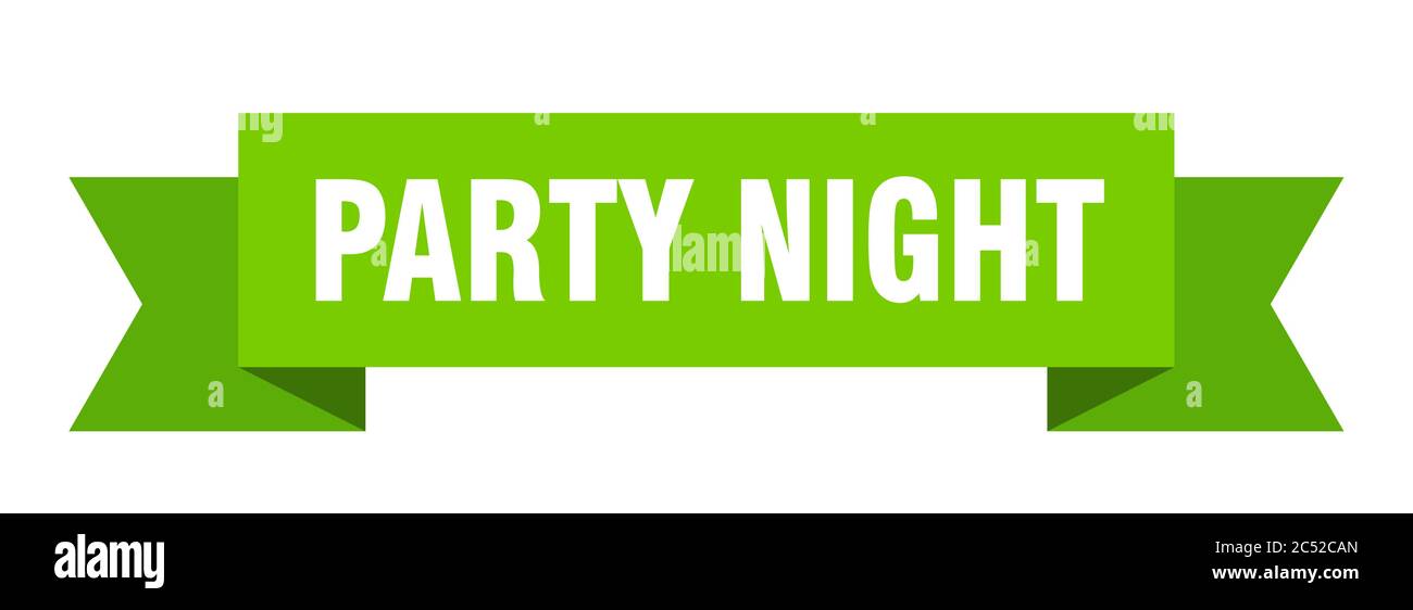 party night ribbon. party night isolated band sign. party night banner ...