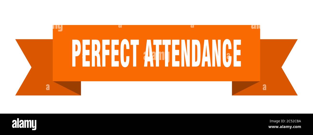 perfect attendance ribbon. perfect attendance isolated band sign ...