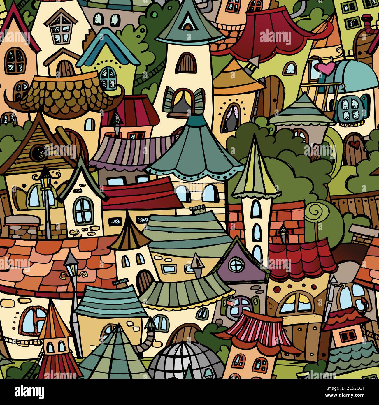 Cartoon vector fairy tale drawing town Stock Vector Image & Art - Alamy