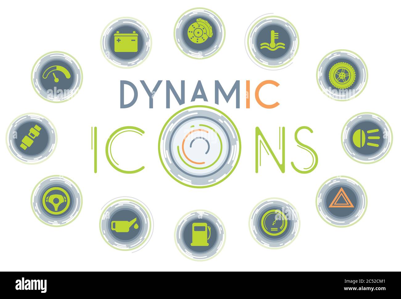 Vector car interface dynamic icons Stock Vector Image & Art - Alamy