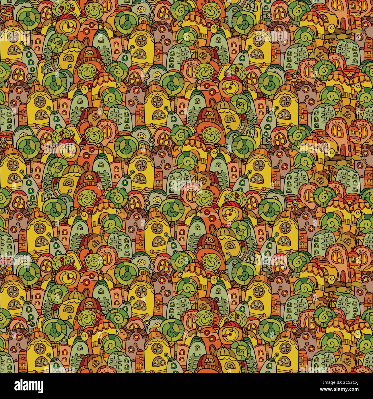 Cartoon fairy tale drawing houses pattern Stock Vector Image & Art - Alamy