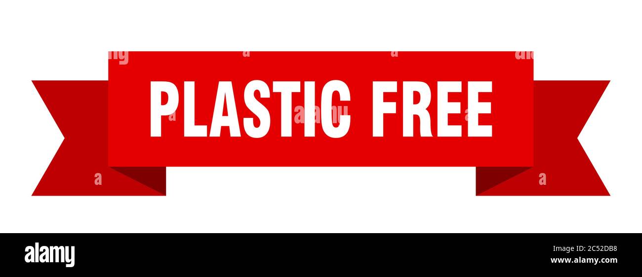 plastic free ribbon. plastic free isolated band sign. plastic free ...