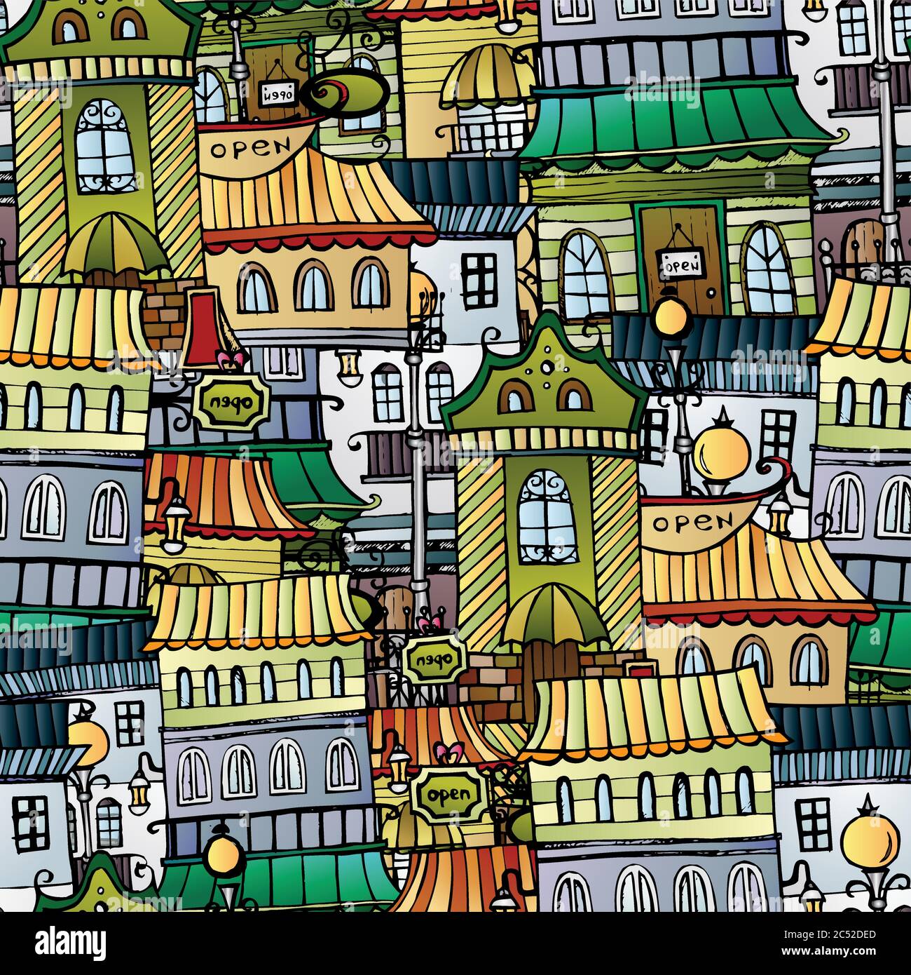 Cartoon vector fairy tale drawing town Stock Vector Image & Art - Alamy