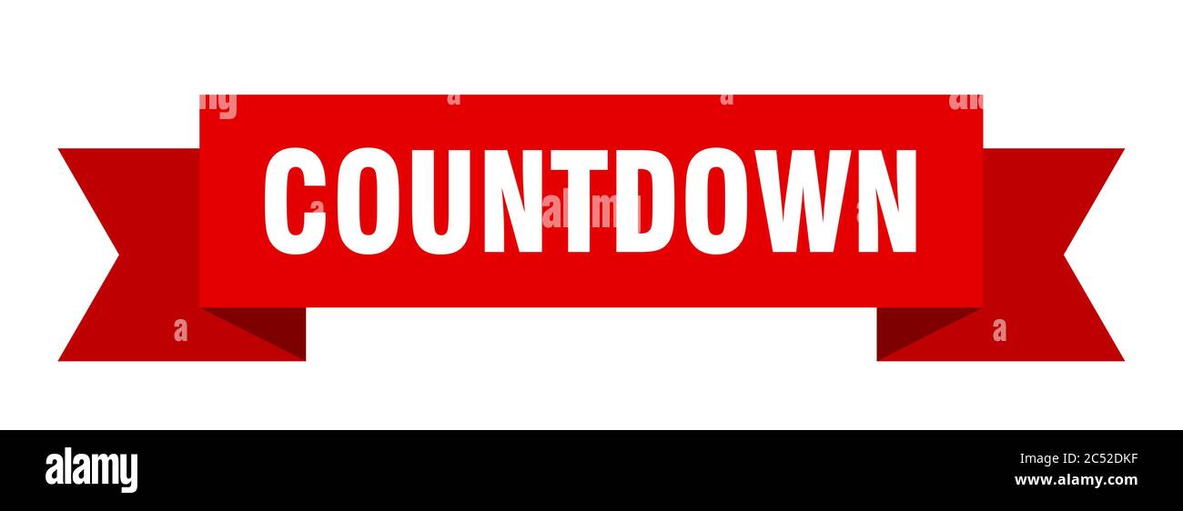 countdown ribbon. countdown isolated band sign. countdown banner Stock ...
