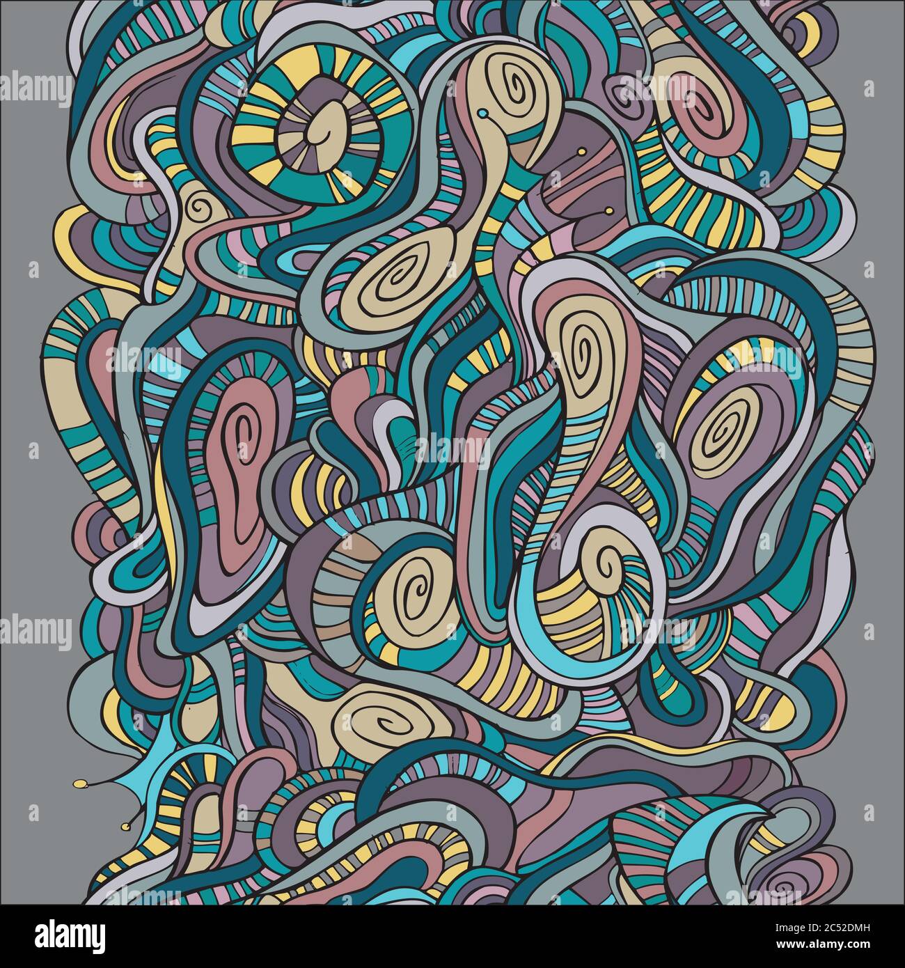 Seamless abstract hand-drawn waves pattern. endless pattern Stock ...