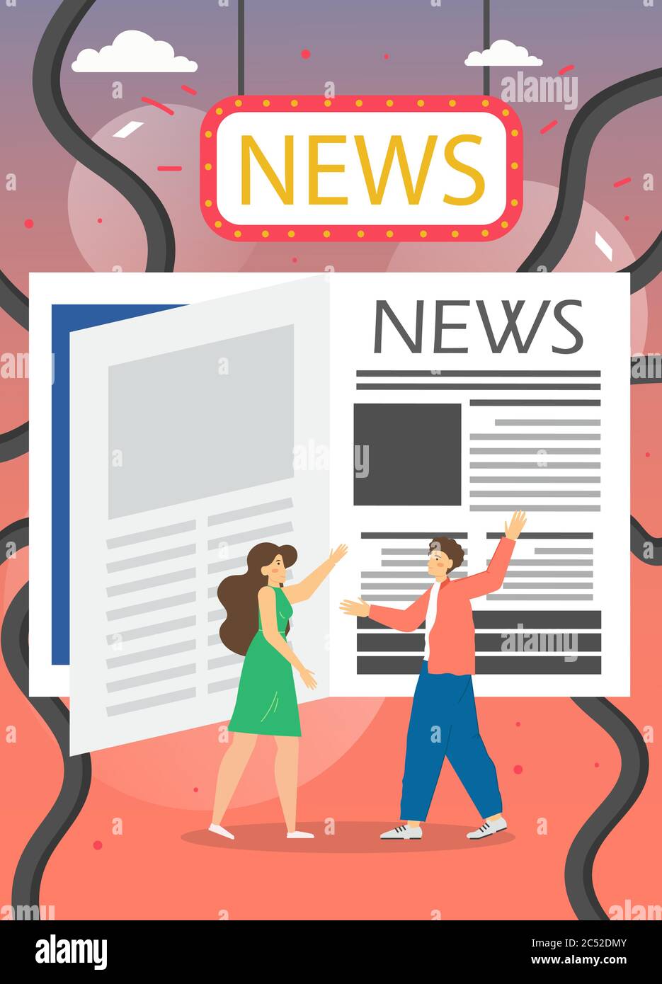 Print newspaper vector flat style design illustration Stock Vector ...