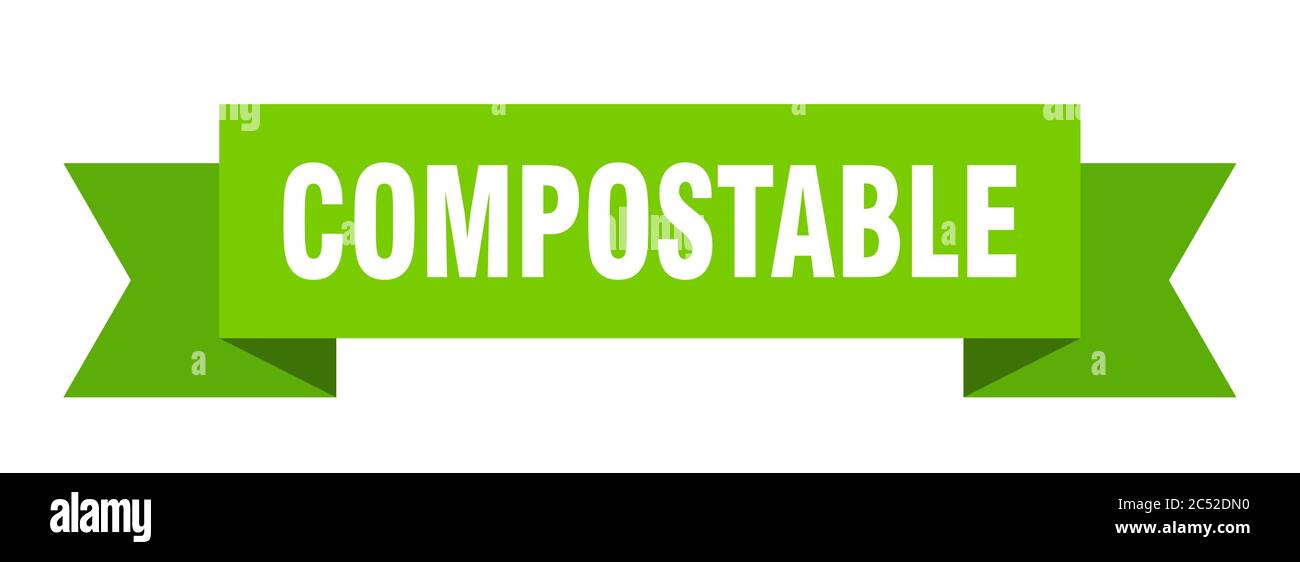 compostable ribbon. compostable isolated band sign. compostable banner ...