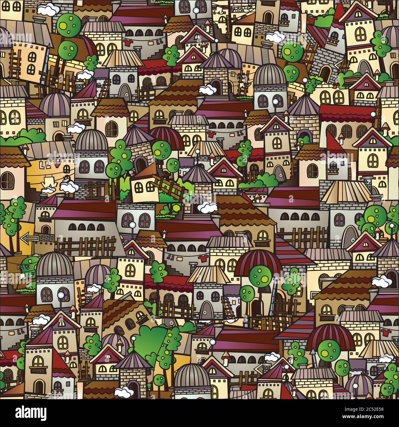 Cartoon vector fairy tale drawing town Stock Vector Image & Art - Alamy