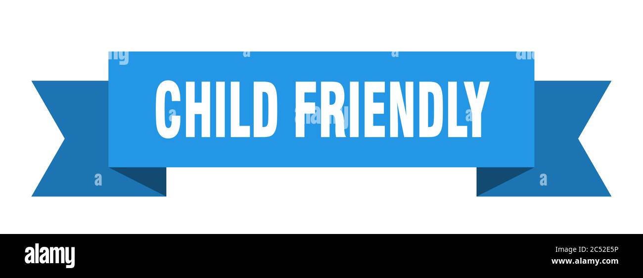 child friendly ribbon. child friendly isolated band sign. child ...