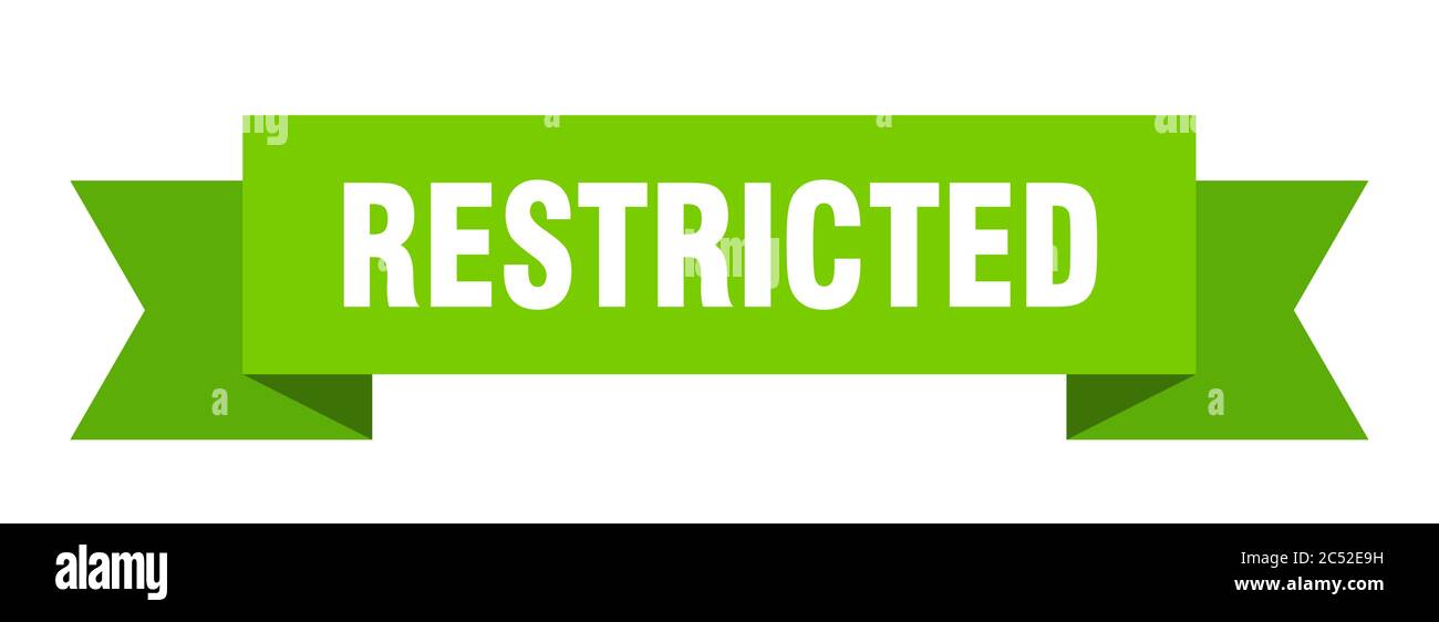 restricted ribbon. restricted isolated band sign. restricted banner ...