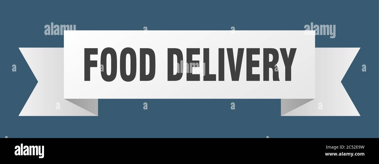 food delivery ribbon. food delivery isolated band sign. food delivery ...