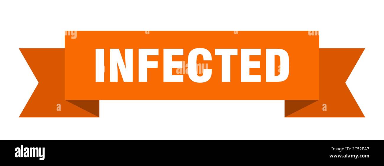 infected ribbon. infected isolated band sign. infected banner Stock ...