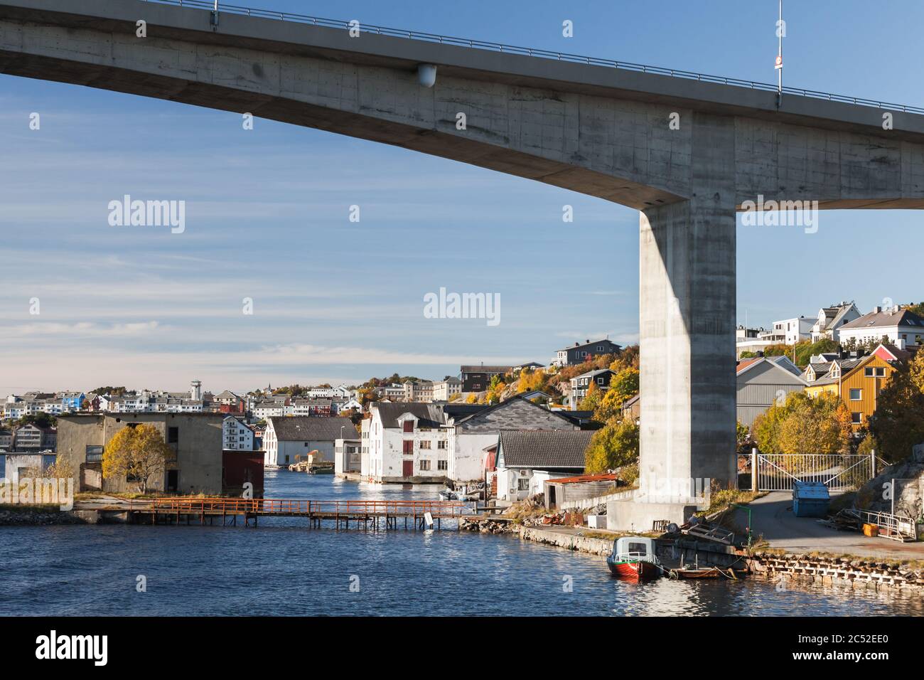 Kristiansund bridge. Norwegian town, seaside view Stock Photo - Alamy