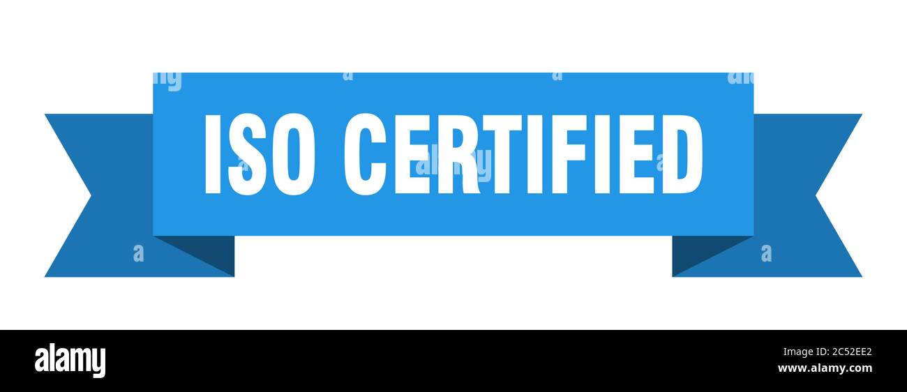 iso certified ribbon. iso certified isolated band sign. iso certified ...