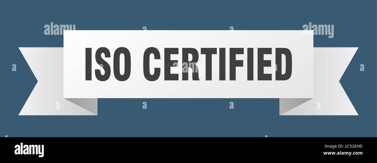 iso certified ribbon. iso certified isolated band sign. iso certified ...