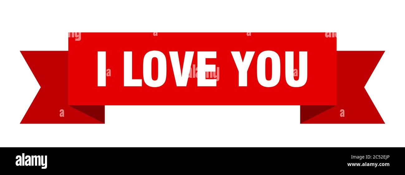 i love you ribbon. i love you isolated band sign. i love you banner ...