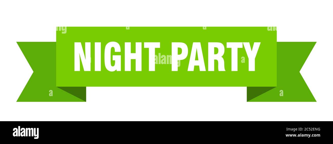 night party ribbon. night party isolated band sign. night party banner ...