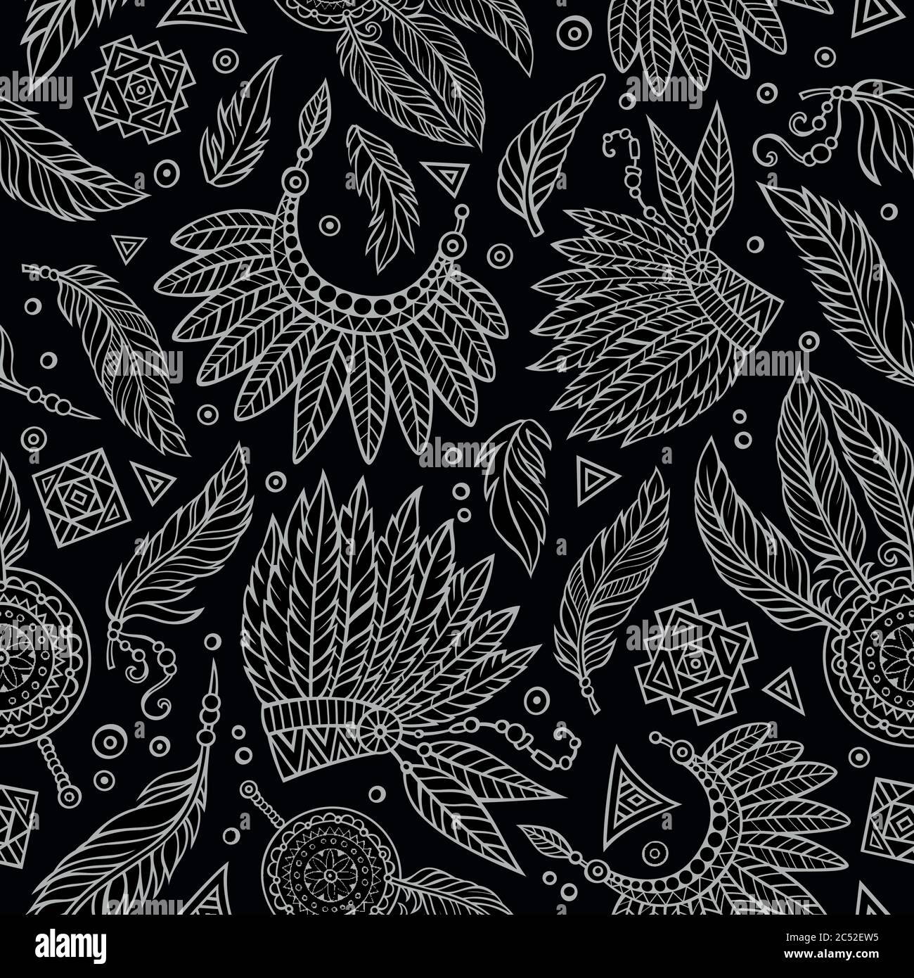 Tribal abstract native chalkboard seamless pattern Stock Vector Image ...