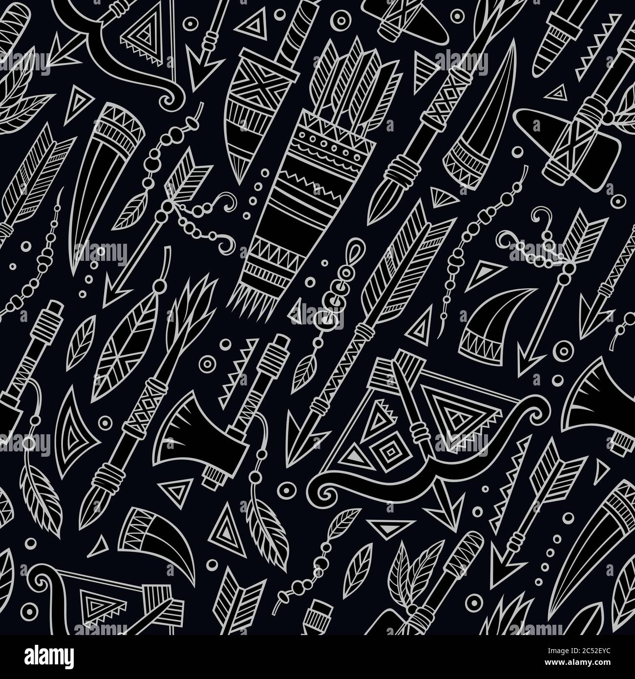 Tribal abstract native chalkboard seamless pattern Stock Vector Image ...