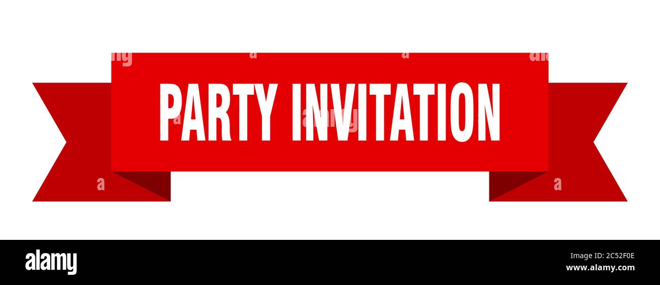 party invitation ribbon. party invitation isolated band sign. party ...