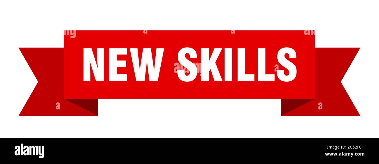 new skills ribbon. new skills isolated band sign. new skills banner ...