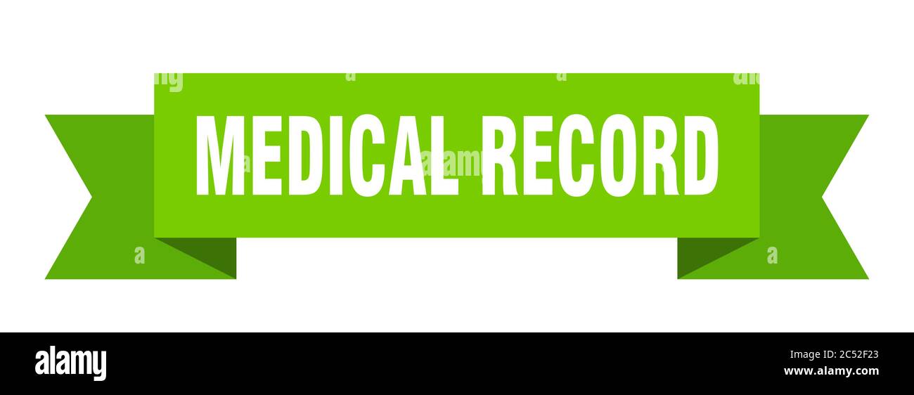 medical record ribbon. medical record isolated band sign. medical ...