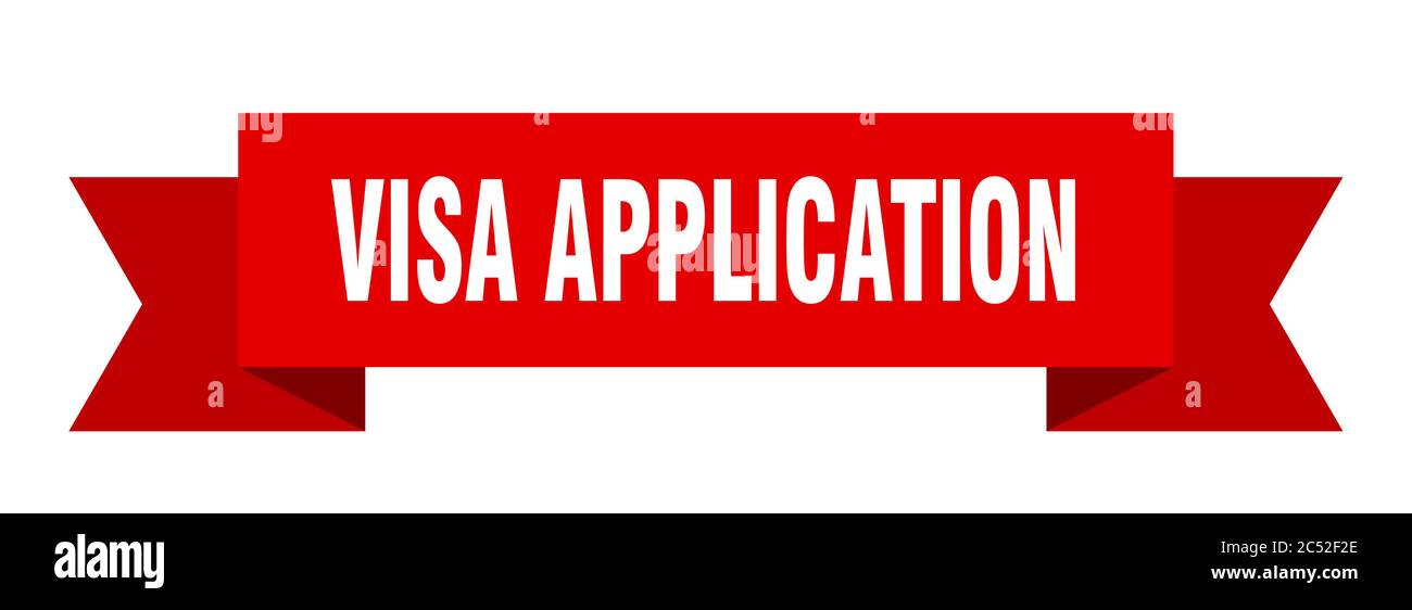 visa application ribbon. visa application isolated band sign. visa ...