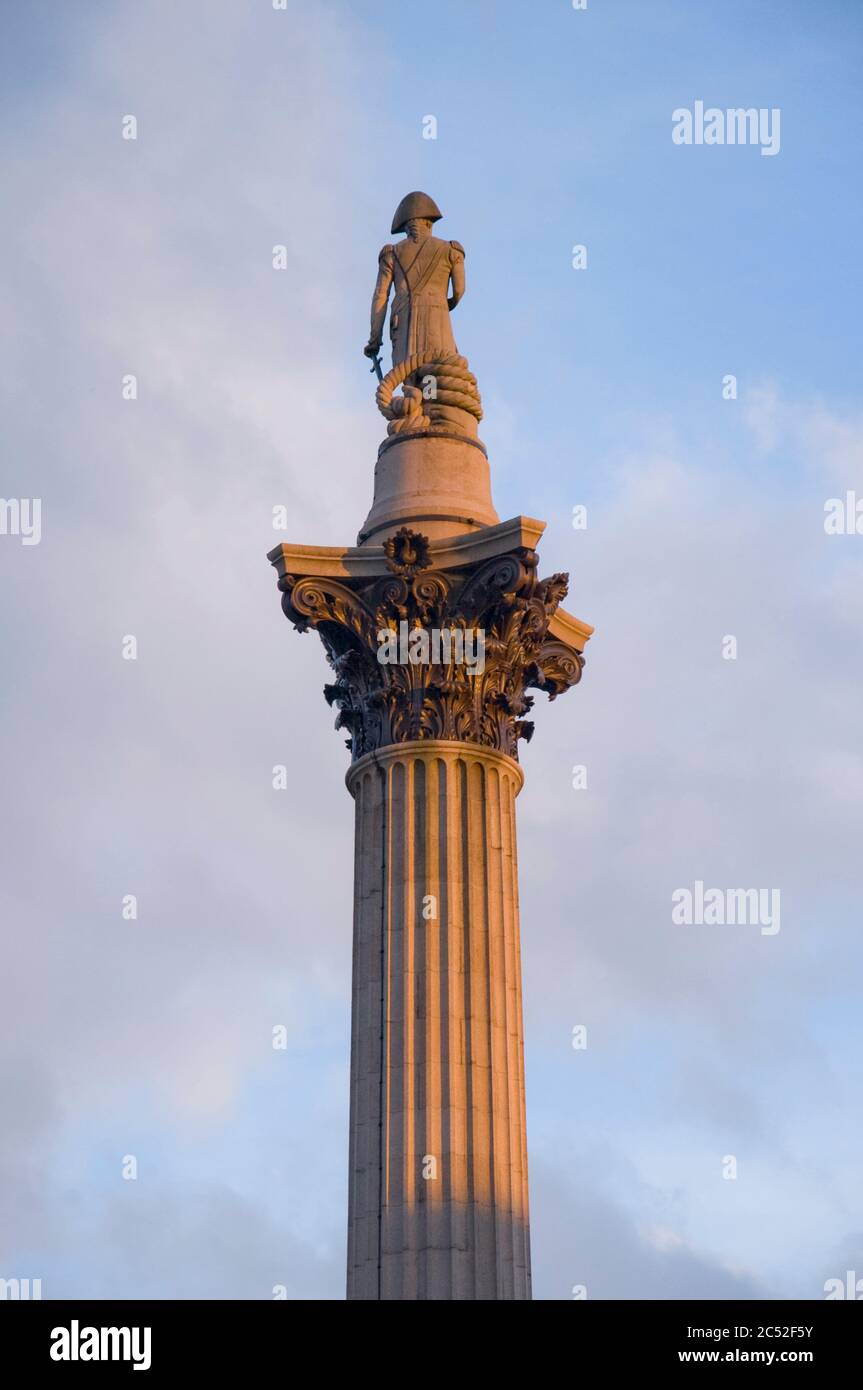 Nelson's Column in Trafalgar Square London England UK Stock Photo - Alamy