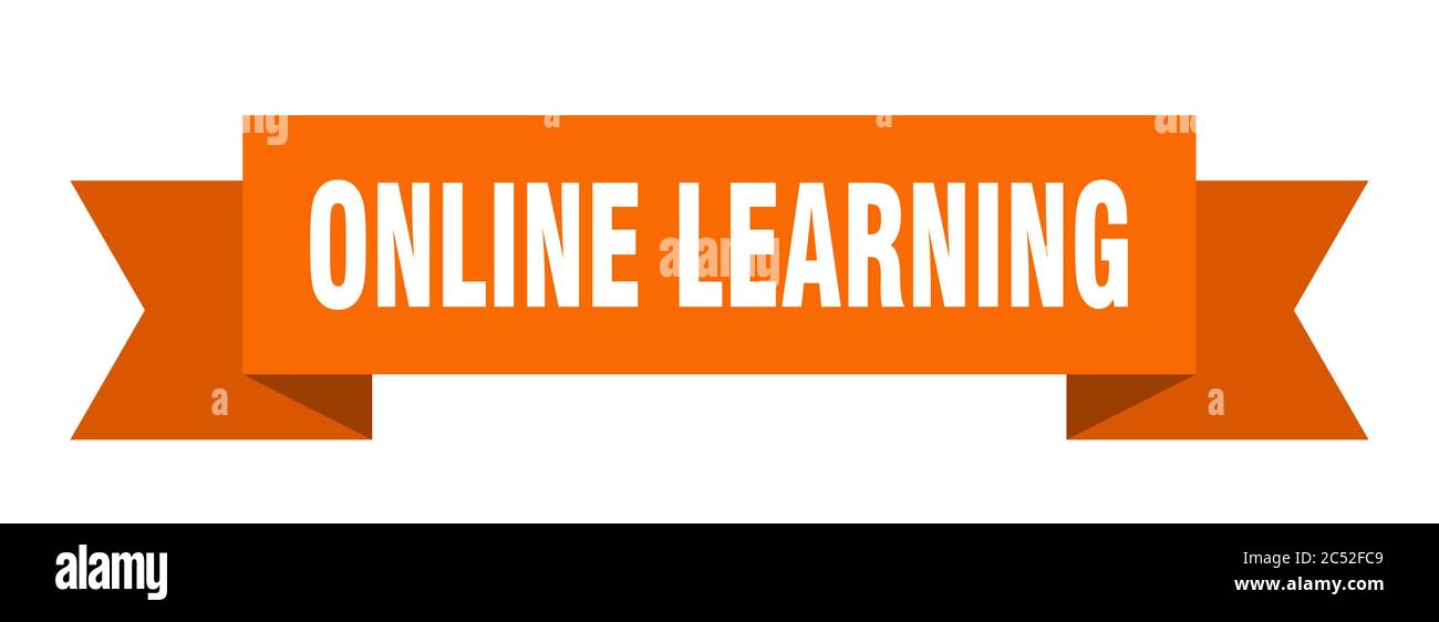 online learning ribbon. online learning isolated band sign. online ...