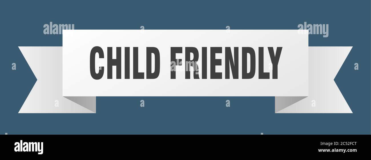 child friendly ribbon. child friendly isolated band sign. child ...