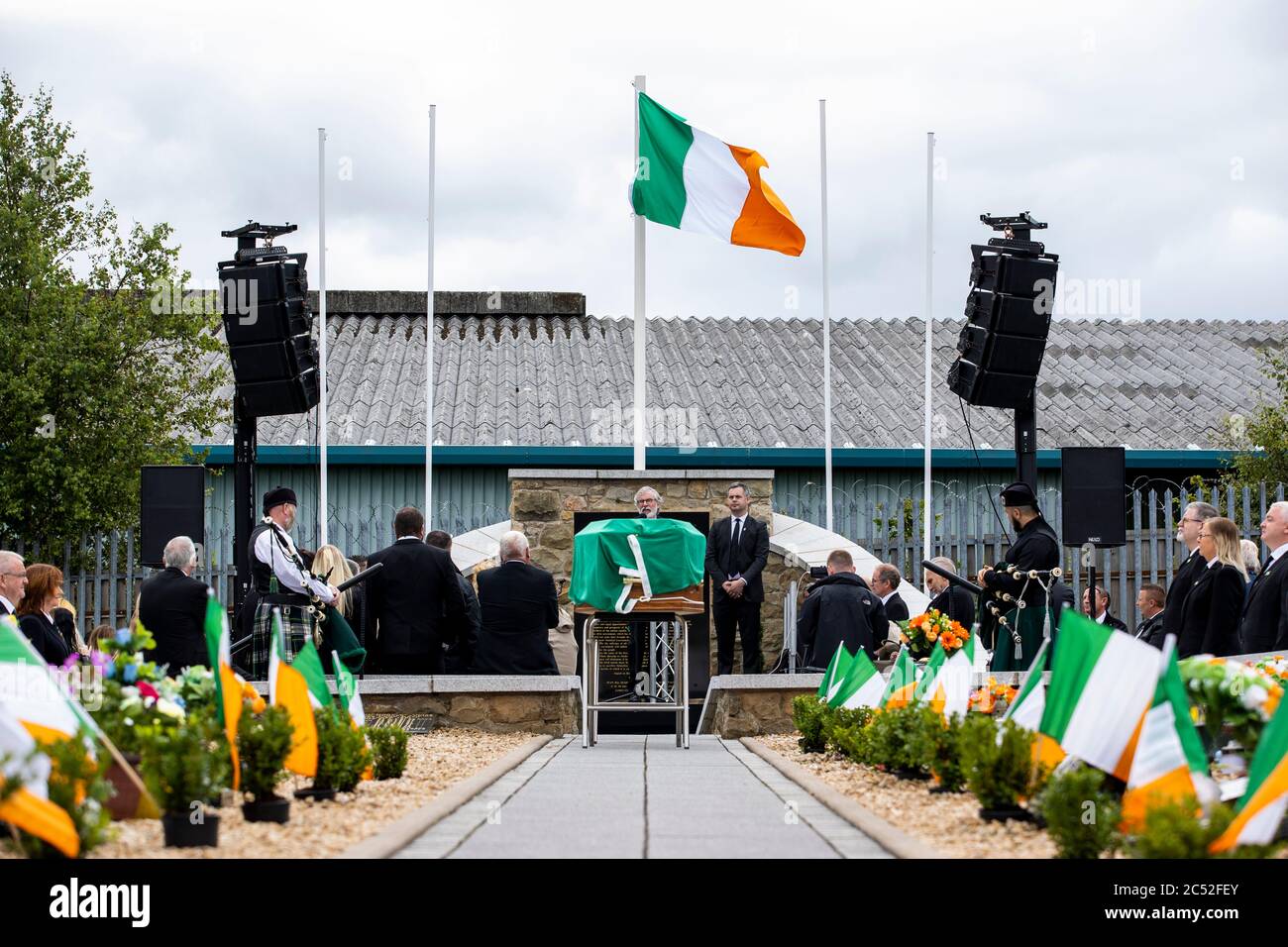 The coffin of senior Irish Republican and former leading IRA figure ...