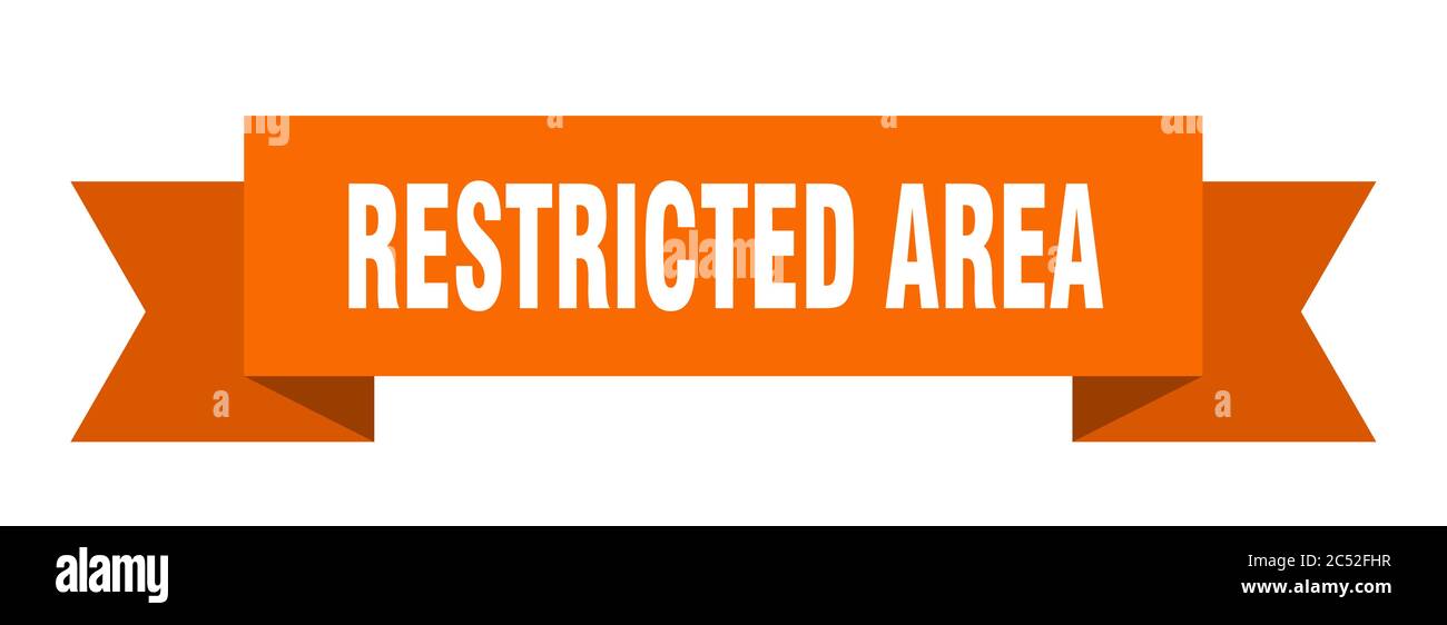 restricted area ribbon. restricted area isolated band sign. restricted ...