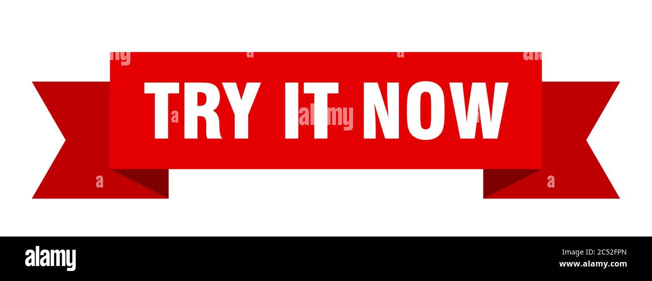 try it now ribbon. try it now isolated band sign. try it now banner ...