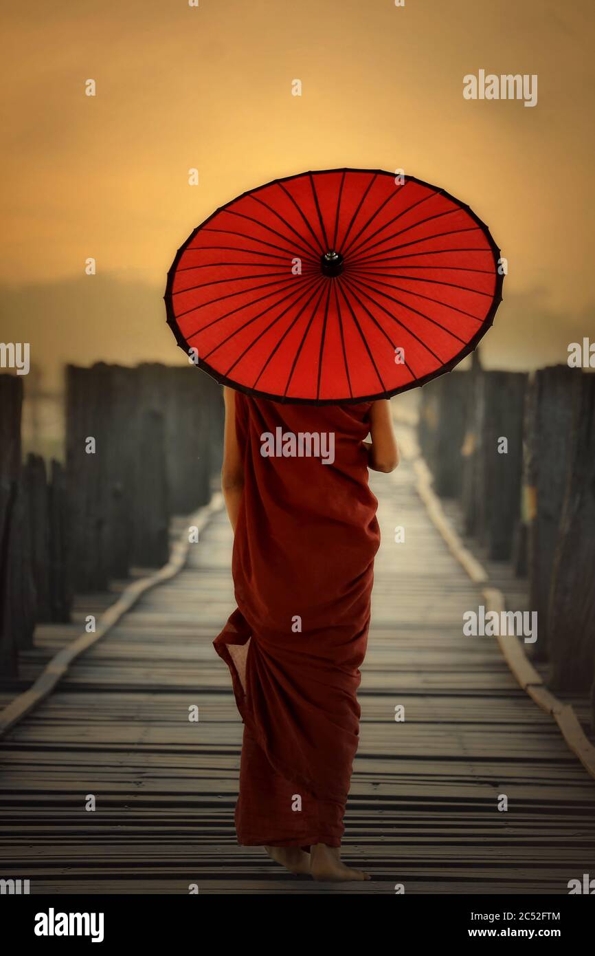 Monk walking hi-res stock photography and images - Alamy