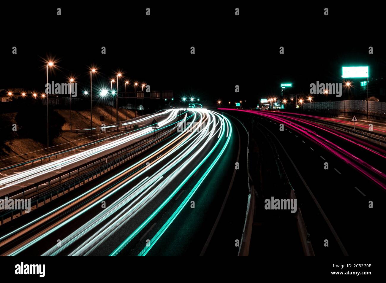 Dynamic blue light trails hi-res stock photography and images - Alamy