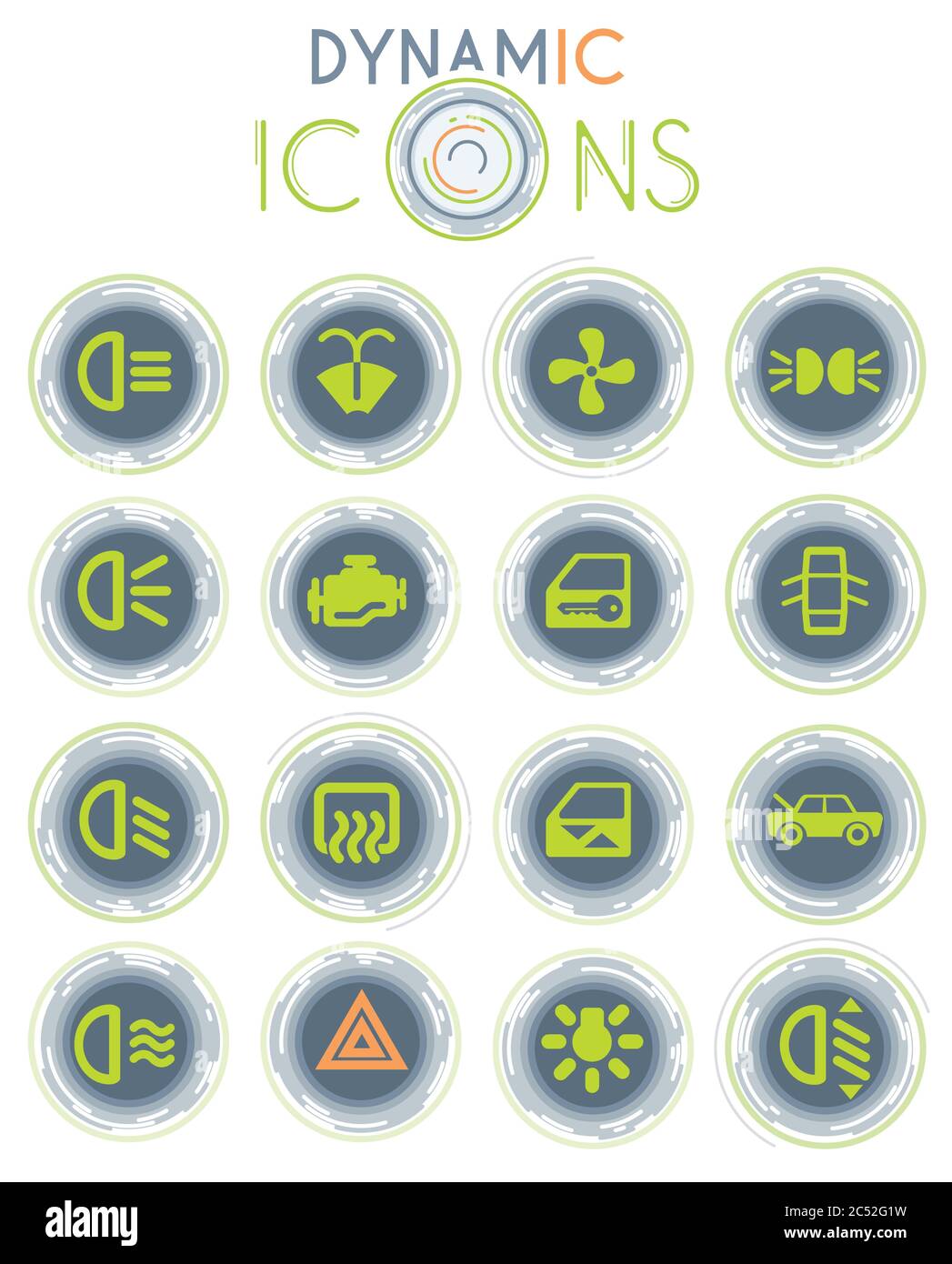 Car interface dynamic icons Stock Vector Image & Art - Alamy