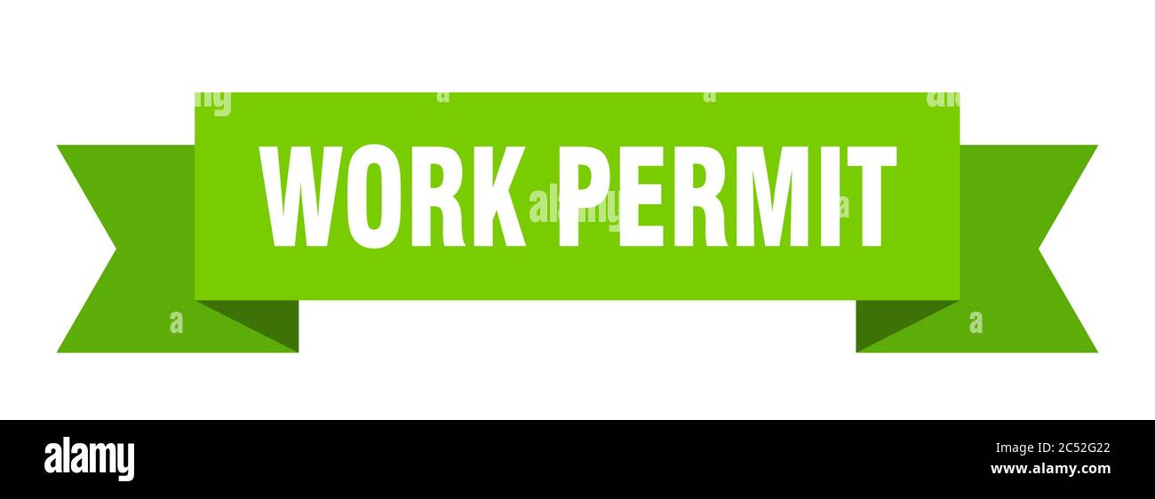 work permit ribbon. work permit isolated band sign. work permit banner ...