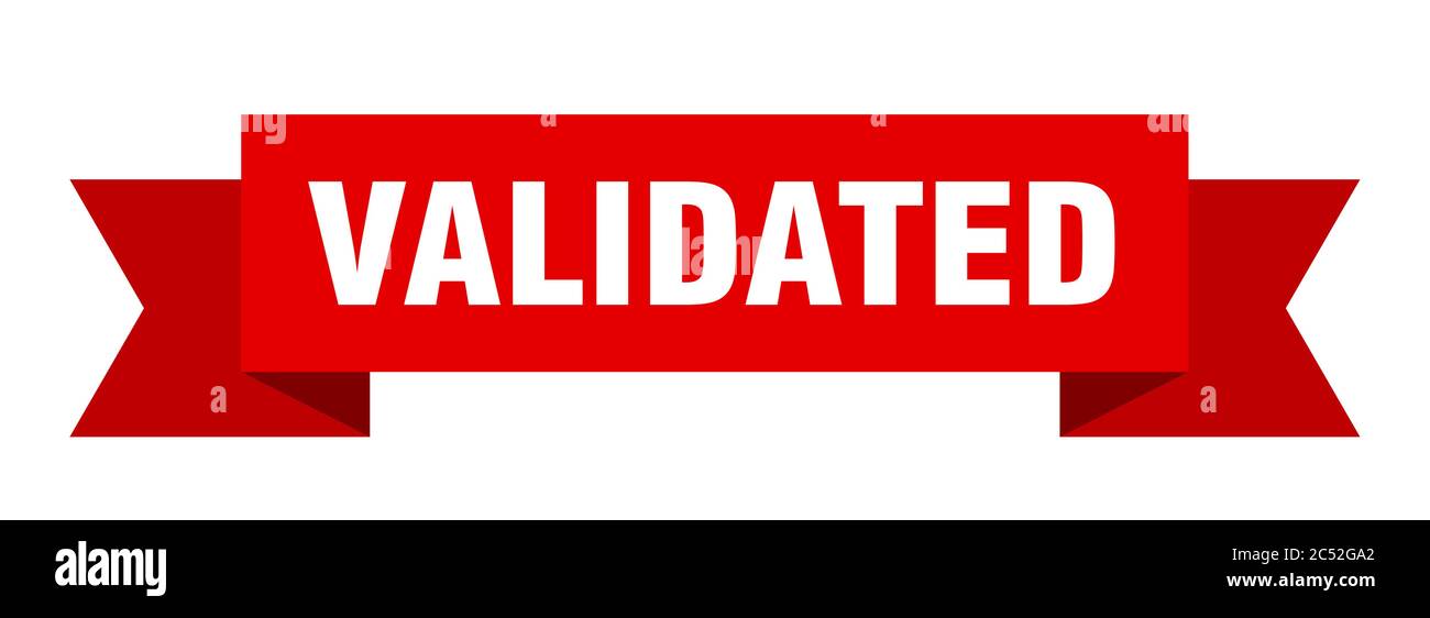 validated ribbon. validated isolated band sign. validated banner Stock ...