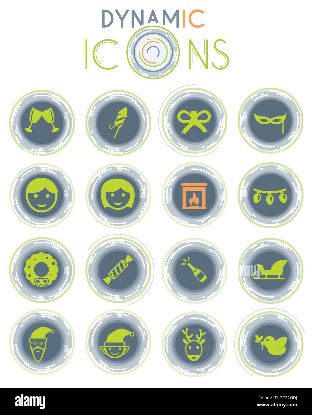 Christmas dynamic icons Stock Vector Image & Art - Alamy
