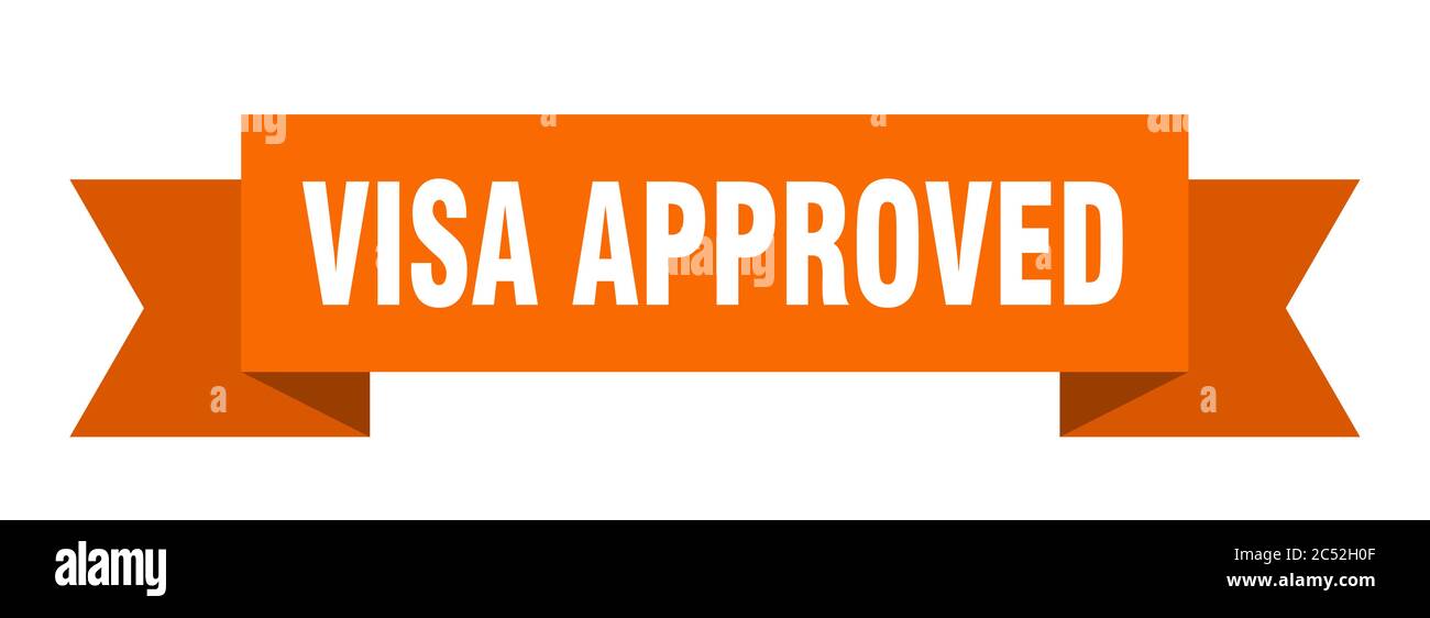 visa approved ribbon. visa approved isolated band sign. visa approved ...
